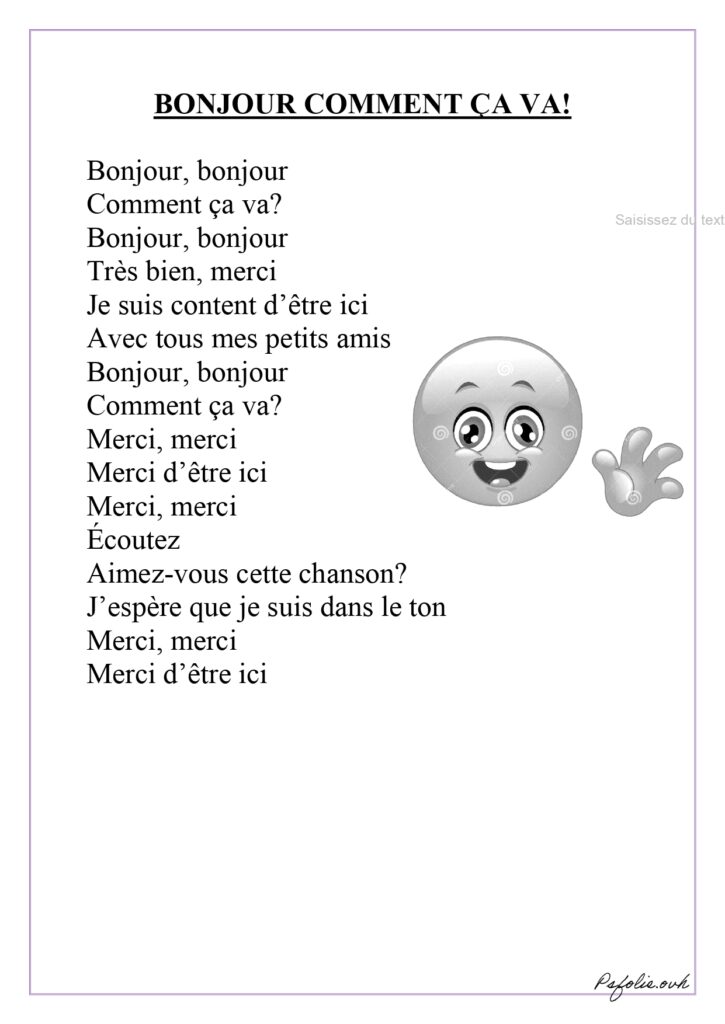 Les chansons d’accueil – La Petite Section en folie